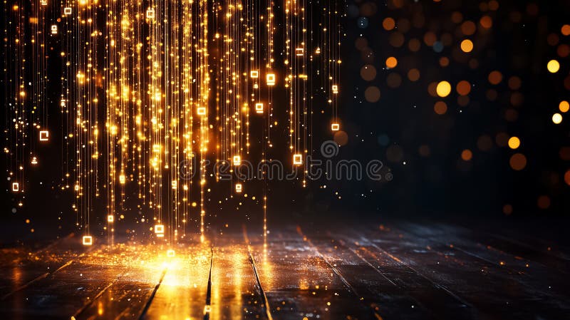 Illuminating Symbols Cascade through an Ethereal Digital Matrix ...