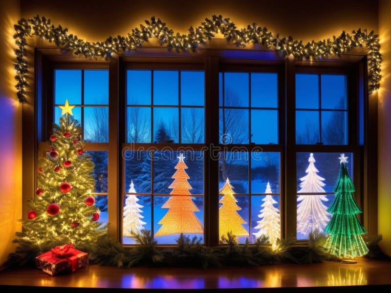 Illuminating Winter Nights Captivating Light Up Festive Window ...