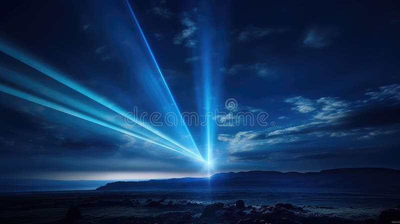 Illumination Blue Light Beam Stock Illustration - Illustration of ...