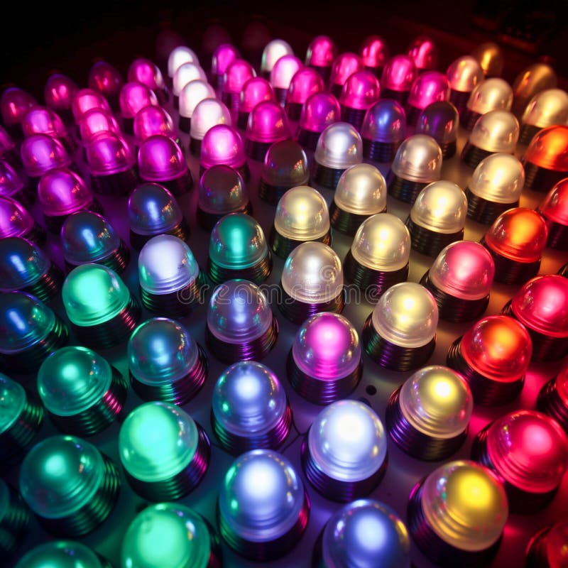 Illumination of LED Colored Light Bulbs Possible, Generative AI Stock ...