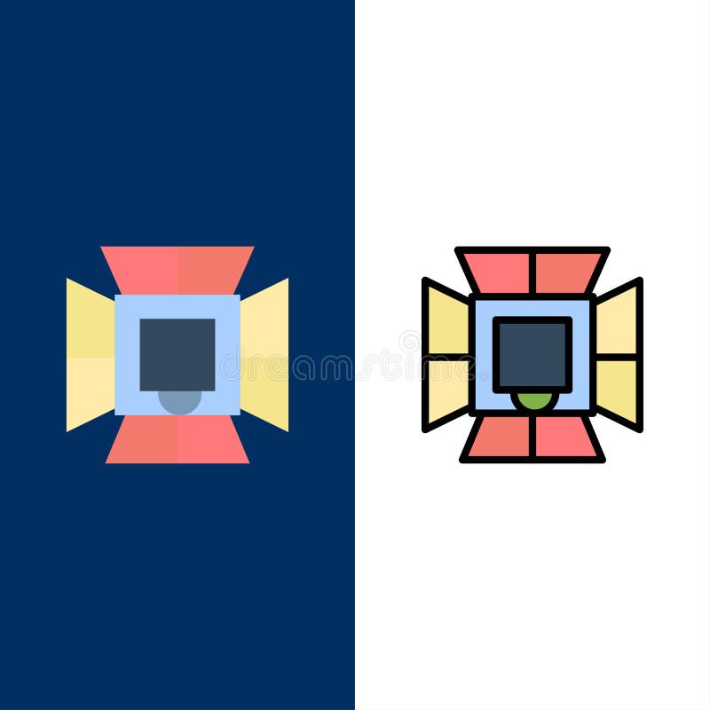 Illumination, Light, Lighting, Professional, Soft Box Icons. Flat and ...
