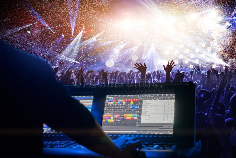 Illumination Operator Post at Disco Party Stock Photo - Image of floor ...