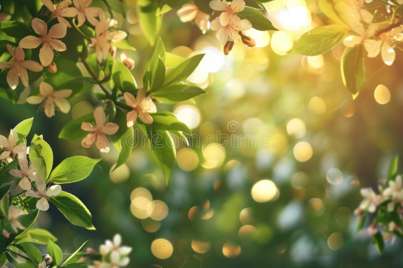 Illumination and Spring Blurred Background. Generative AI Stock ...