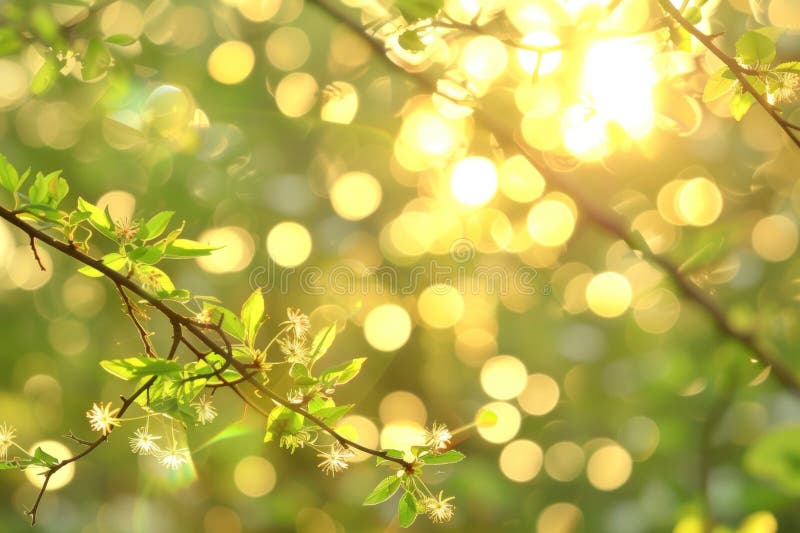 Illumination and Spring Blurred Background. Generative AI Stock ...