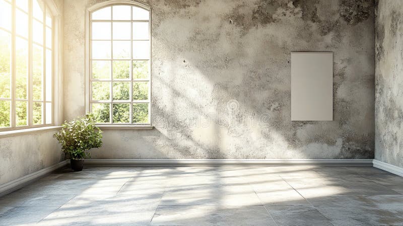 The Illumination of Sunlight on a White Wall and Floor Creates a ...