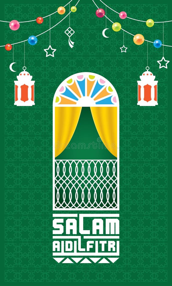 Beautiful Traditional Malay Style Wooden Window Frame with Raya ...