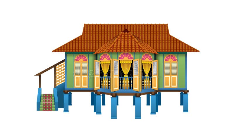 Illus137005_Rumah Melayu stock vector. Illustration of countryside ...