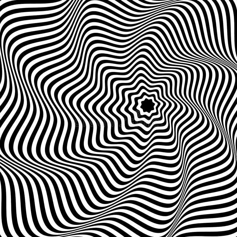 Illusion Abstract Black and White Circular Pattern. Illusion of Vortex ...