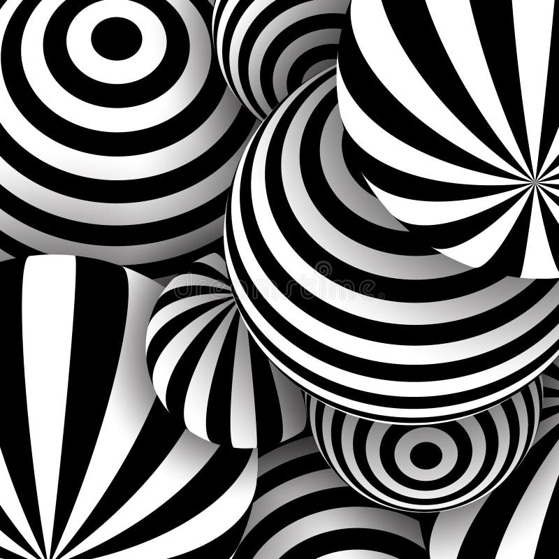 Illusion Abstract Black and White Pattern. Monochrome Pattern. Optical ...