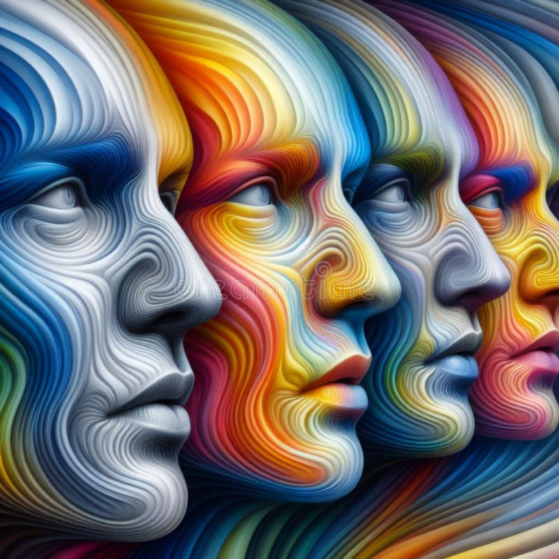 Illusion of Color Perception, Hand-drawn Background Stock Illustration ...