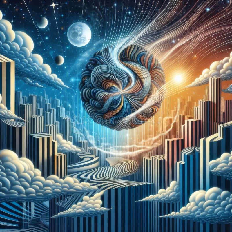 Illusion of Color Perception, Hand-drawn Background Stock Illustration ...