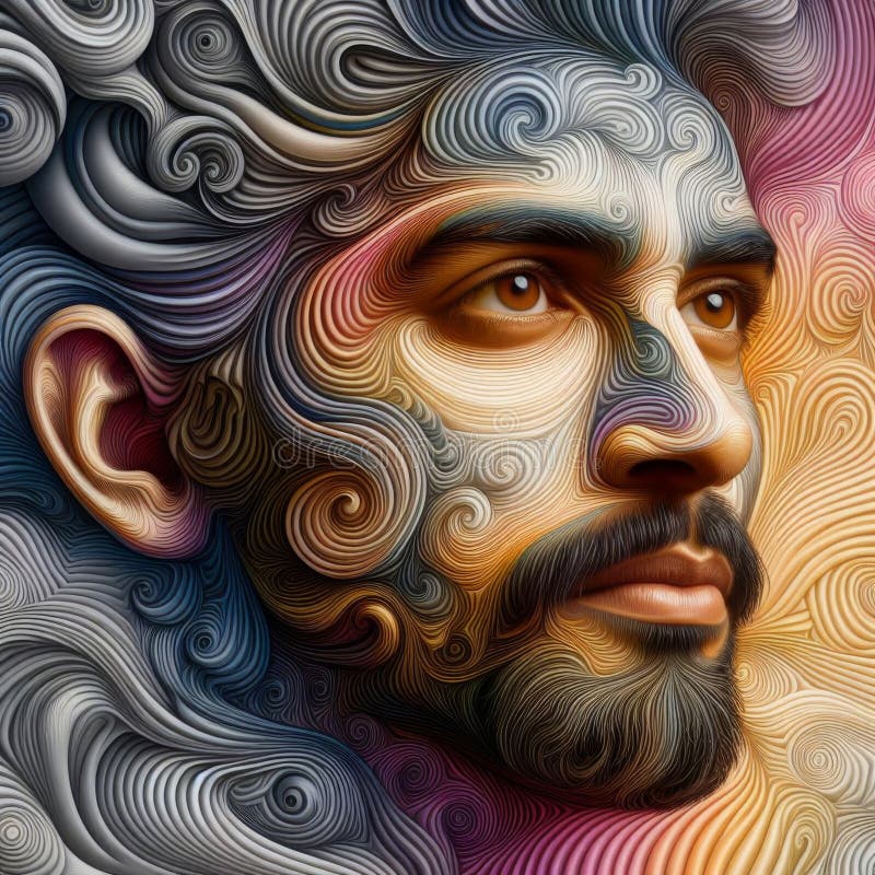 Illusion of Color Perception, Hand-drawn Background Stock Illustration ...