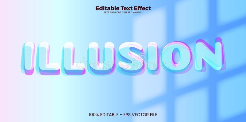 Illusion Editable Text Effect in Modern Trend Style Stock Vector ...