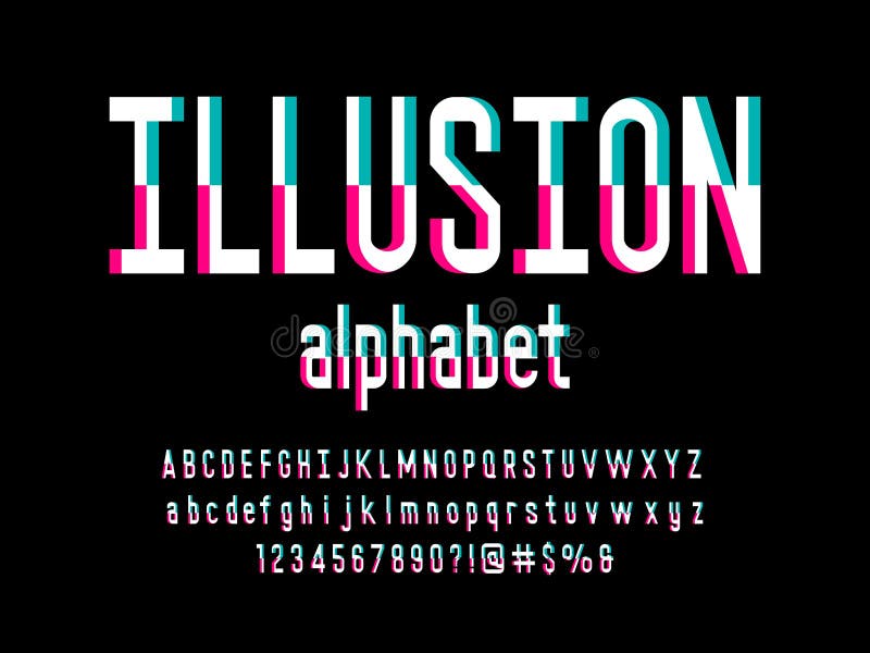 Illusion font stock vector. Illustration of letter, alphabetical ...