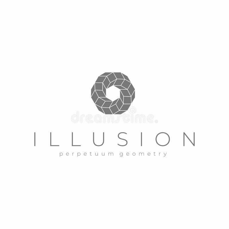 Illusion Logo Template. Hexagon Geometry Optical Illusion Stock Vector ...