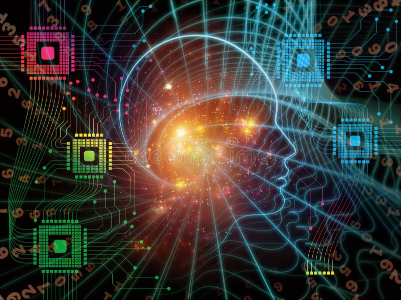 Illusion of Machine Consciousness Stock Illustration - Illustration of ...