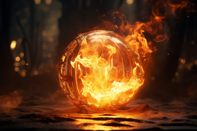 An Illusion of the Magical Fire Ball Stock Illustration - Illustration ...