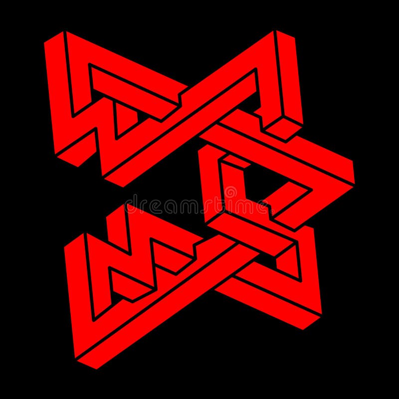 Illusion Shape. 3d Geometry Object. Optical Illusion Figure. Sacred ...