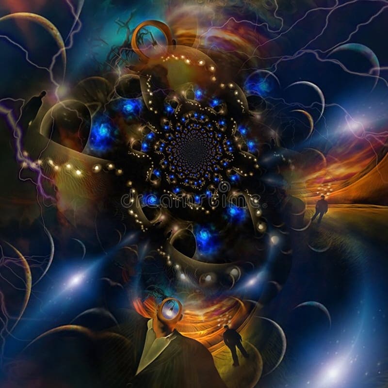 Illusion of time and space stock illustration. Illustration of fantasy ...