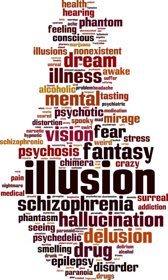 Illusion word cloud stock vector. Illustration of fantasy - 160666431