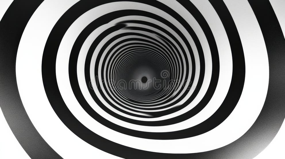 Illusionary Depth Created by Black and White Concentric Circles Forming ...