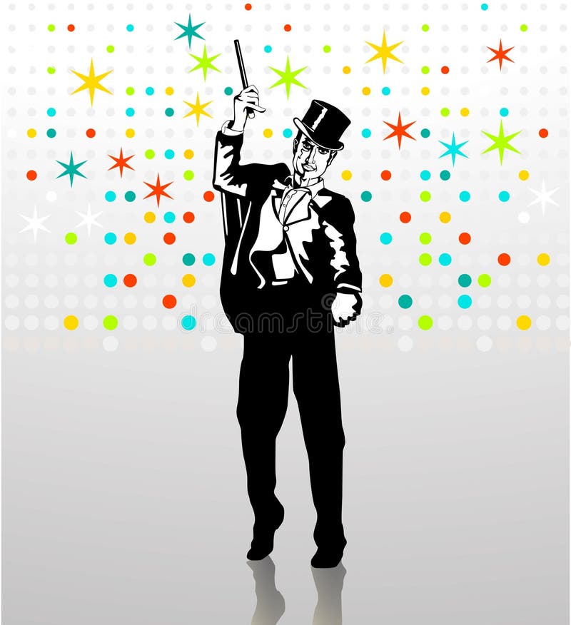 Magician stock vector. Illustration of illusionist, show - 20849734