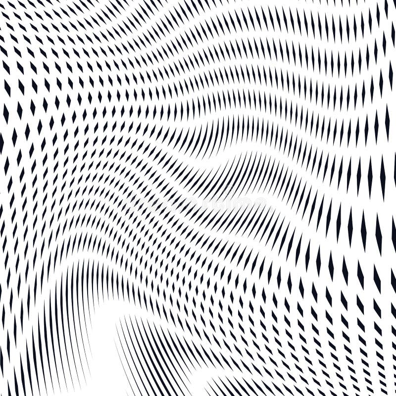 Illusive Background with Black Chaotic Lines, Moire Style. Contrast ...