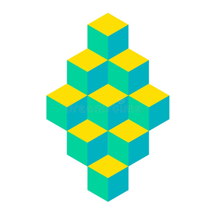 Illusive Figure Constructed of Isometric Cubes. Stock Vector ...