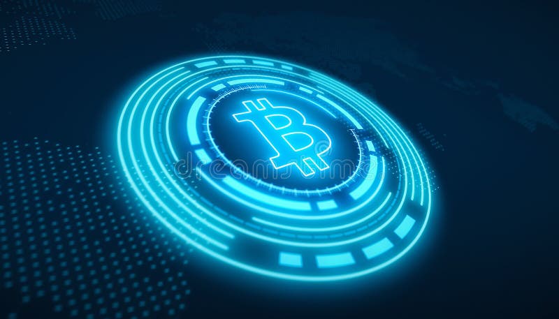 Illustation of Bitcoin Logo in Blue Stock Illustration - Illustration ...