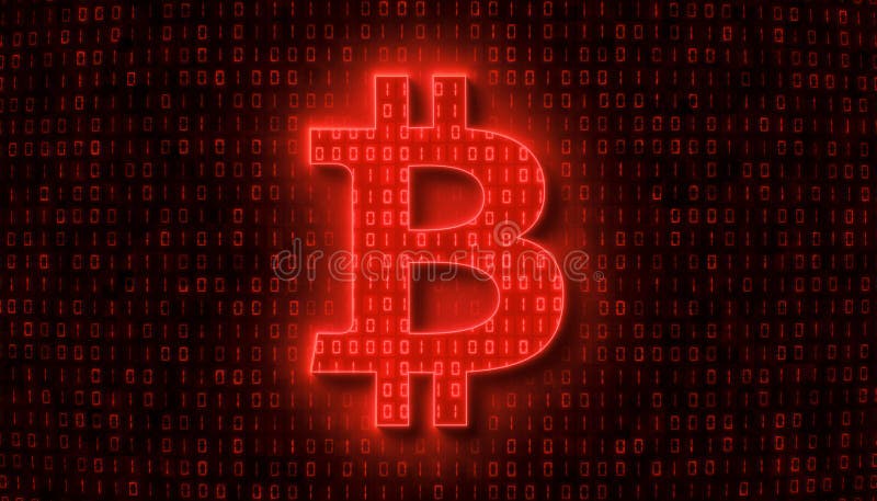 Illustation of Bitcoin Sign in Red Stock Illustration - Illustration of ...