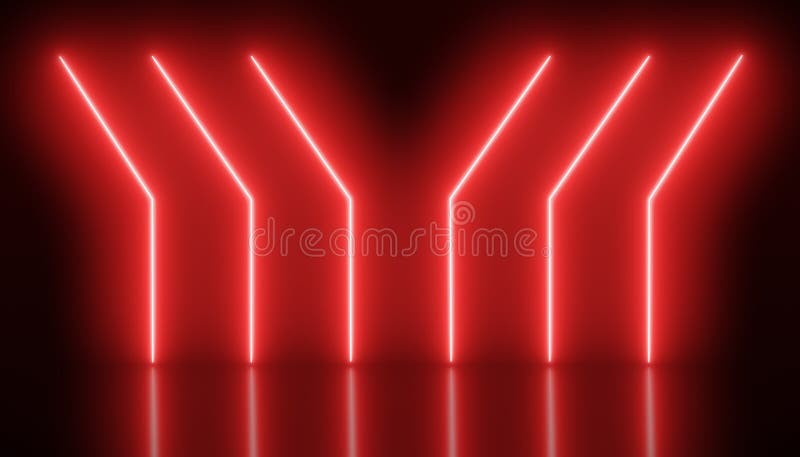 Illustation of Glowing Neon Lines in Red Stock Illustration ...