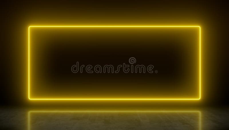 Illustation of Glowing Neon Rectangle in Orange Stock Illustration ...