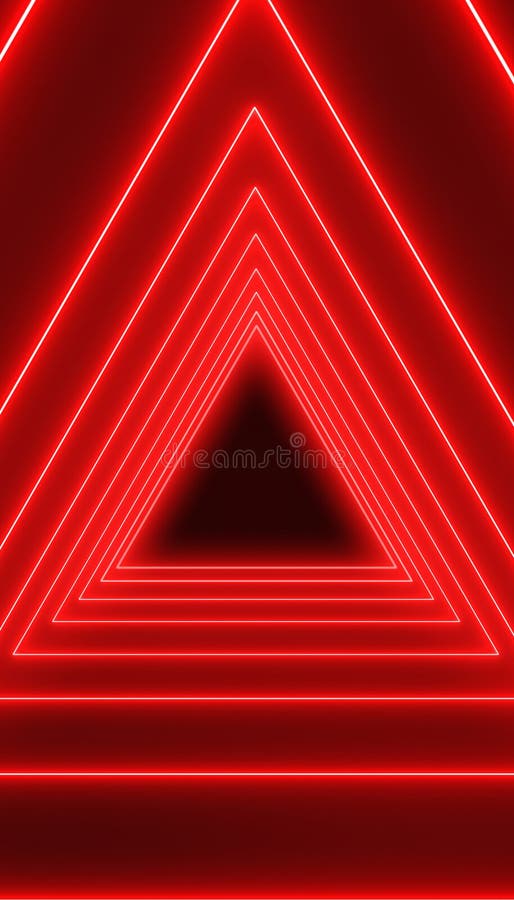 Illustation of Many Triangles in Neon Red Stock Illustration ...