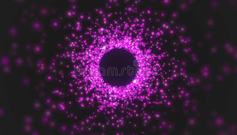 Illustation of Pink Particles in a Tunnel Stock Illustration ...