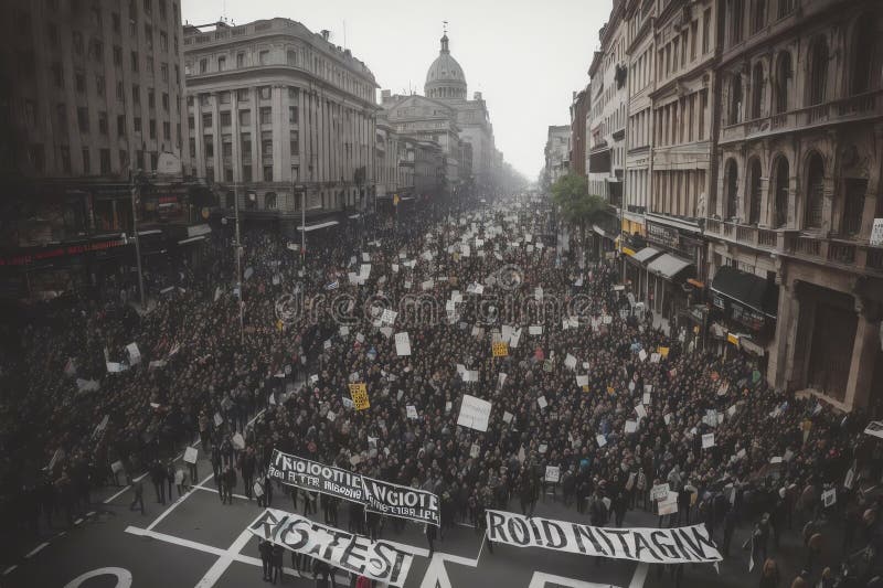 Illustation of the Power of Unity a Protest Movement .AI Generated ...