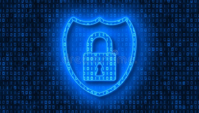 Illustation - Protect Sign in Blue Stock Illustration - Illustration of ...