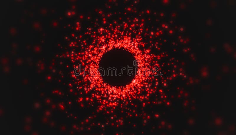 Illustation of Red Particles in a Tunnel Stock Illustration ...