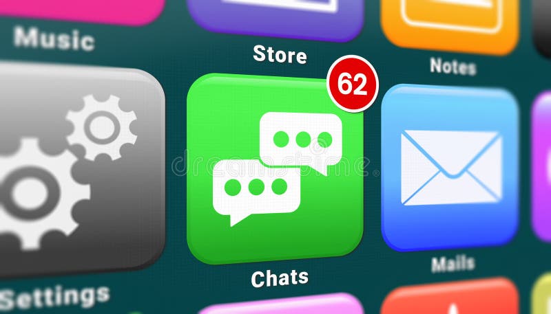 Illustation of a Smartphone Screen - Chat App Stock Illustration ...