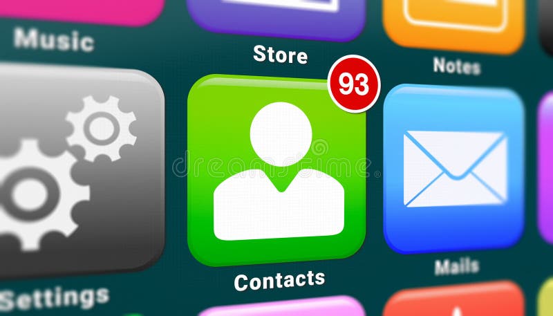 Illustation of a Smartphone Screen - Contact App Stock Illustration ...