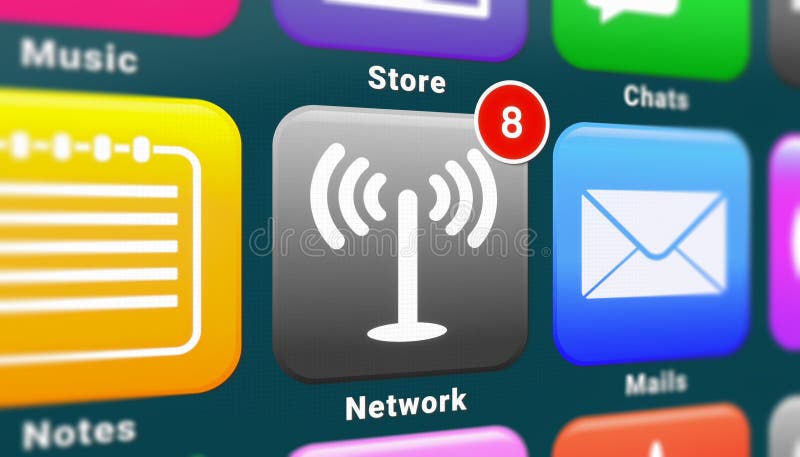 Illustation of a Smartphone Screen - Network App Stock Illustration ...