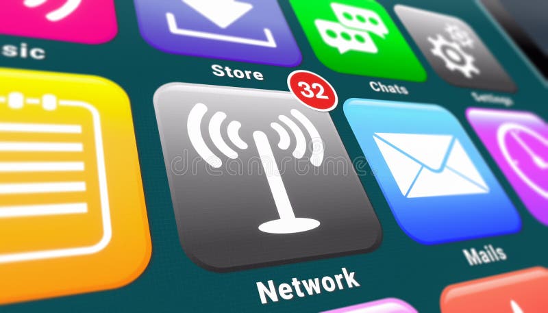 Illustation of a Smartphone Screen - Network App Stock Illustration ...