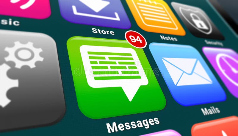 Illustation of a Smartphone Screen - Message App Stock Illustration ...