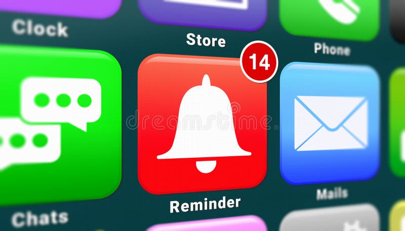 Illustation of a Smartphone Screen - Reminder App Stock Illustration ...