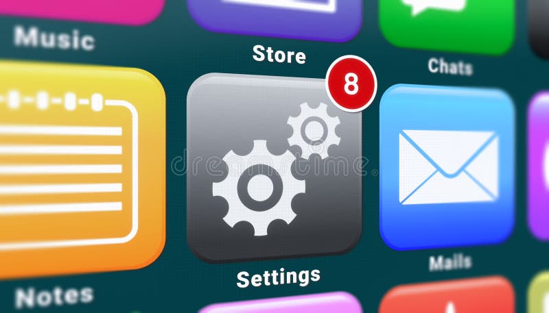 Illustation of a Smartphone Screen - Setting App Stock Illustration ...