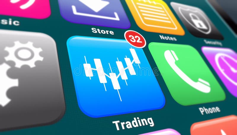 Illustation of a Smartphone Screen - Trading App Stock Illustration ...