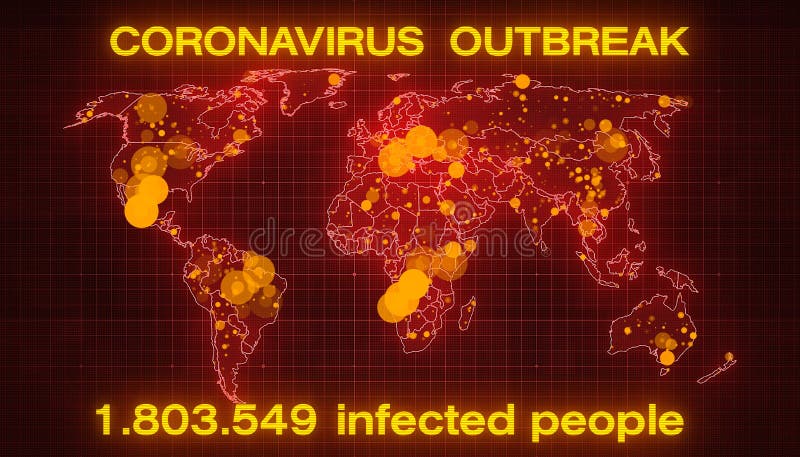 Illustation of a World Map Showing the Outbreak of the Coronavirus ...