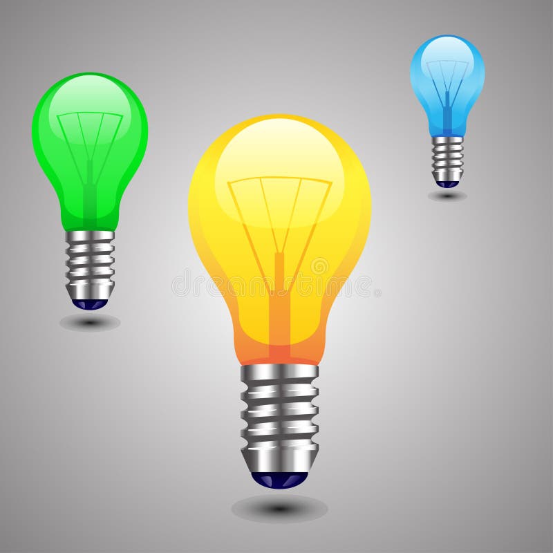 Illustraion of Coloured Lamp Standing with Shadow Stock Vector ...