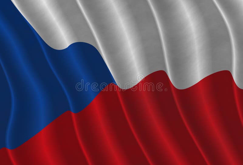 Illustraion of a Flying Czech Flag Stock Illustration - Illustration of ...