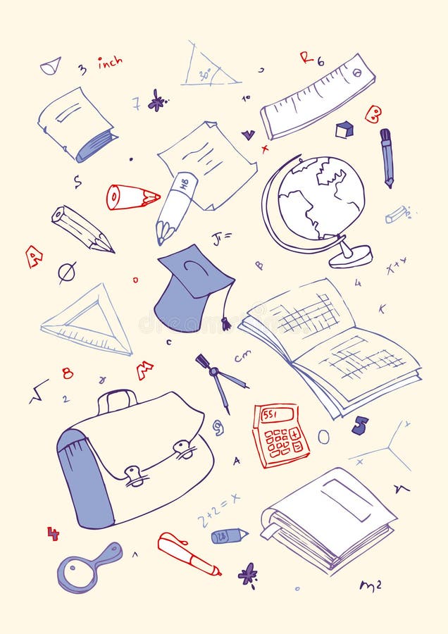 Illustraition of School Subjects Stock Vector - Illustration of poster ...