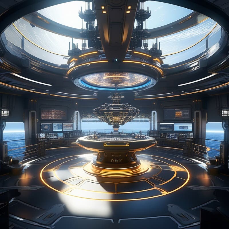 Illustrate an Ai Controlled Navigation Room with Advanced Technology ...